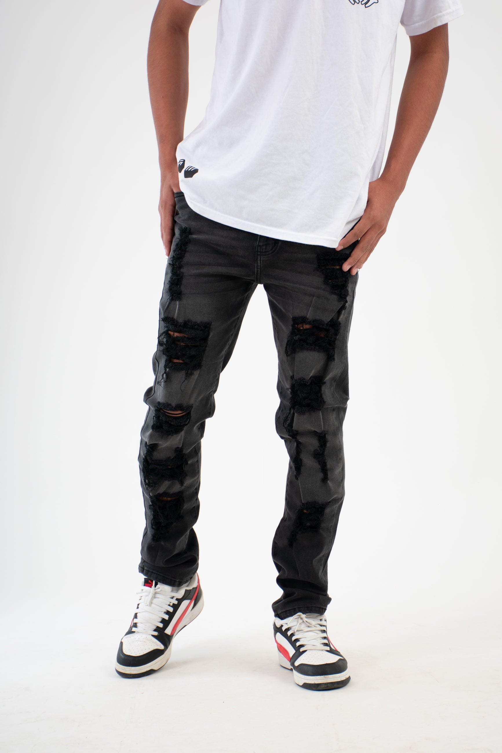 SKINNY GRIS HUMO RASGADO – LOGAN Jeansmx